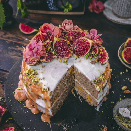 Delicious Fresh Fig and Peach Cake - Sculpted Kitchen