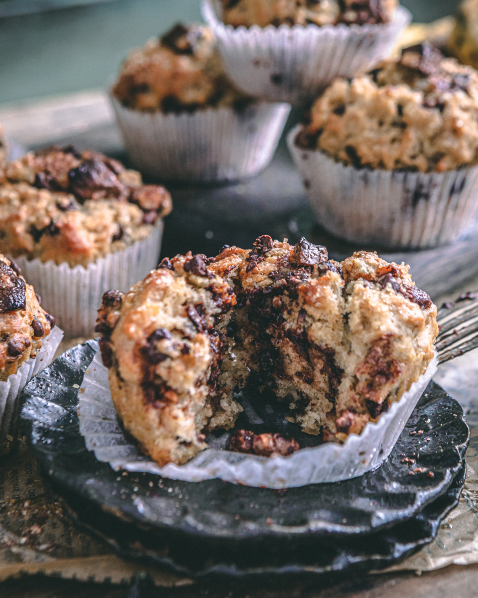 Delicious Bakery Style Banana Chocolate Chip Muffins - Sculpted Kitchen
